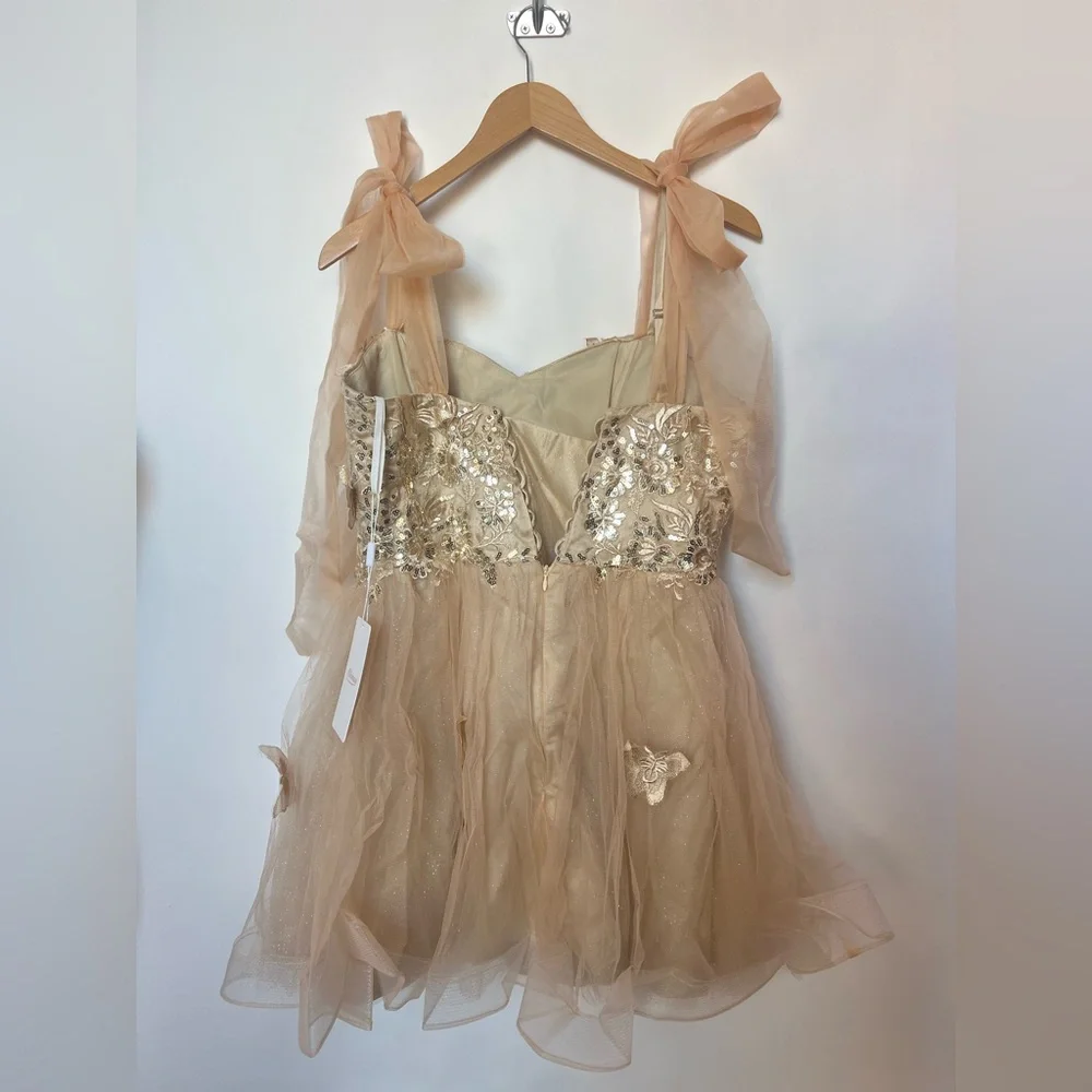 weinaze | Dresses | Fairycore Butterfly Appliqu Tulle Dress Size 4 ...